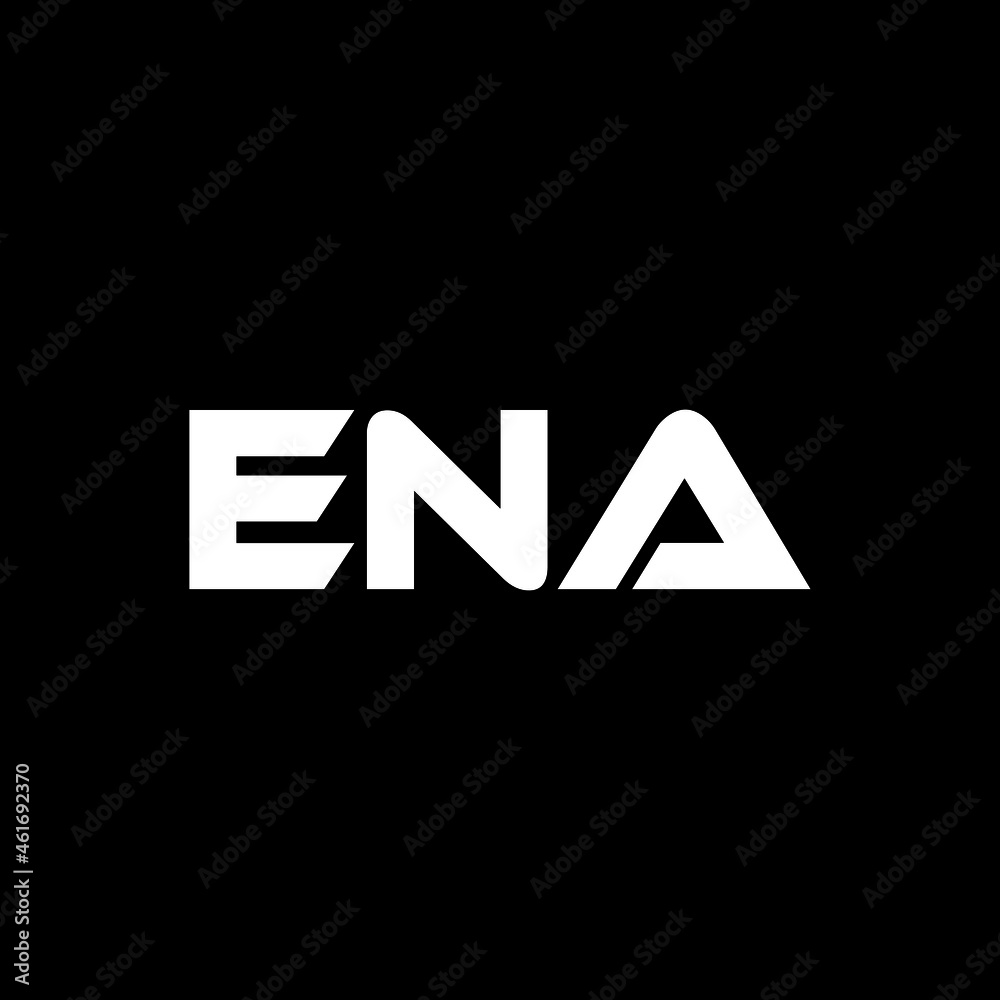 Stock-Vektorgrafik „ENA letter logo design with black background in ...