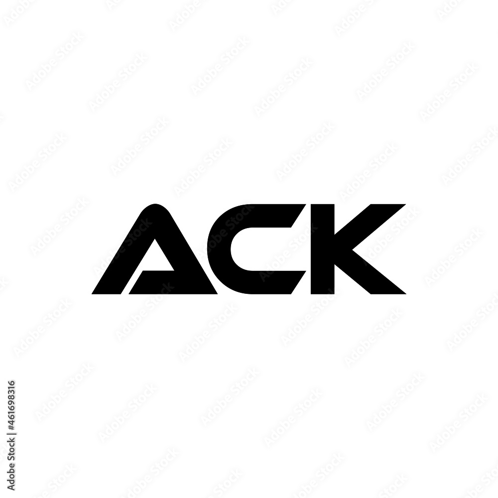 ACK letter logo design with white background in illustrator, vector ...