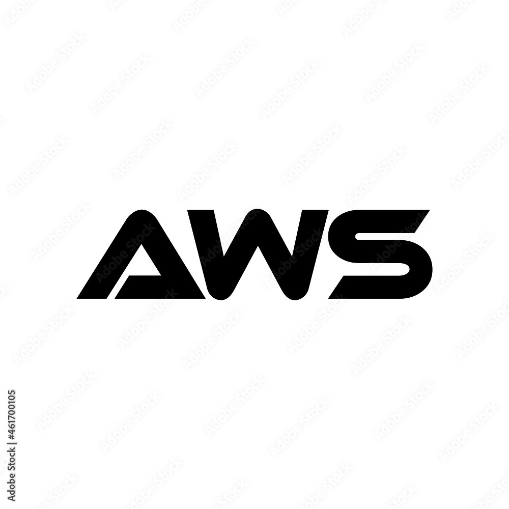 AWS letter logo design with white background in illustrator, vector ...