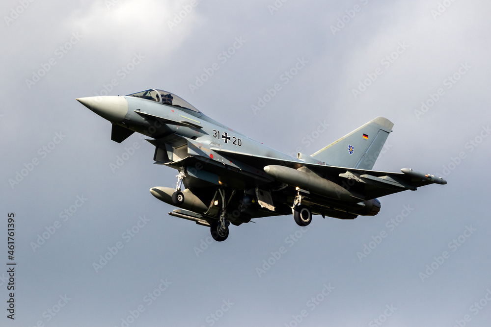 German Air Force Eurofighter Typhoon fighter jet from TLG-73 Laage ...