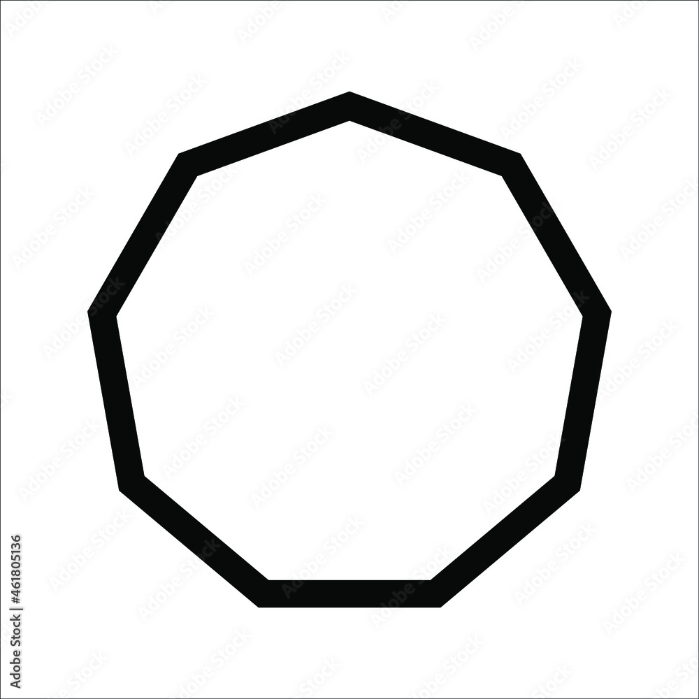 octagon shapes with outlines and fill colors, fields for logos or ...