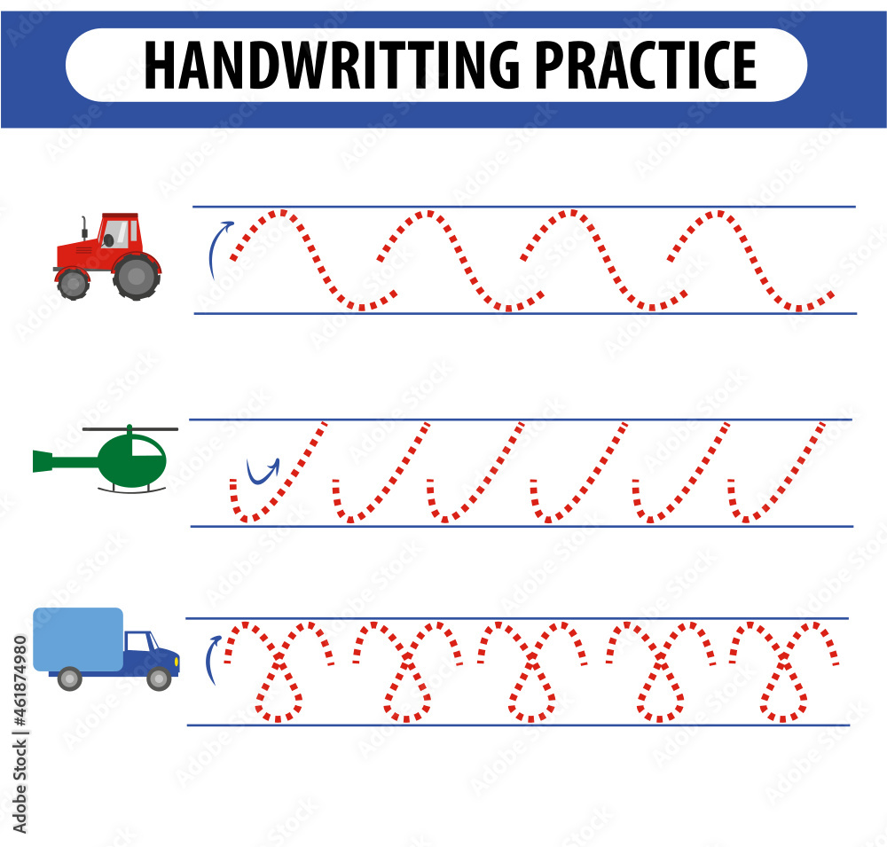 Handwriting practice sheet. Educational children game, printable ...