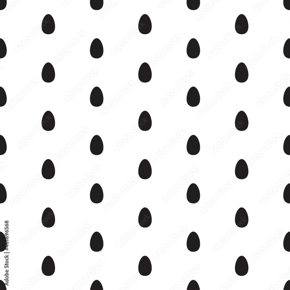 Oval shape pattern vector seamless doodle black and white abstract ...