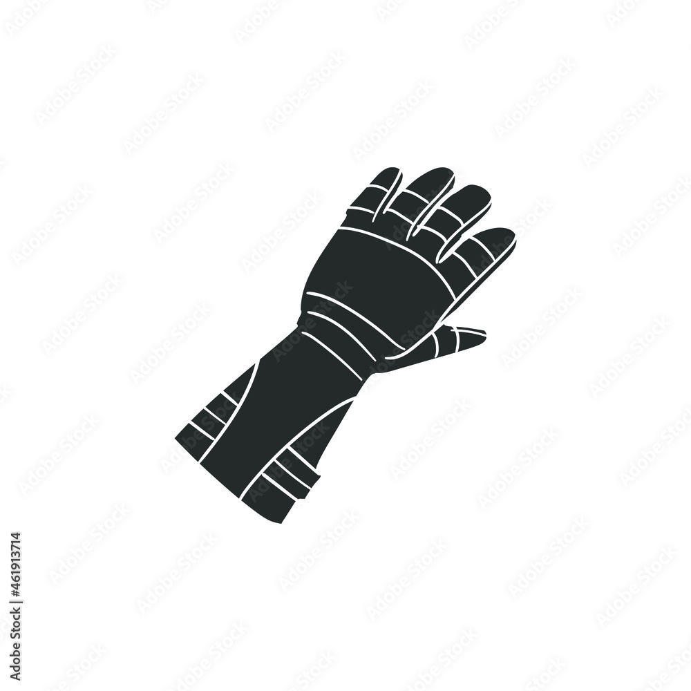 Firefighter Glove Icon Silhouette Illustration. Fireman Vector Graphic ...