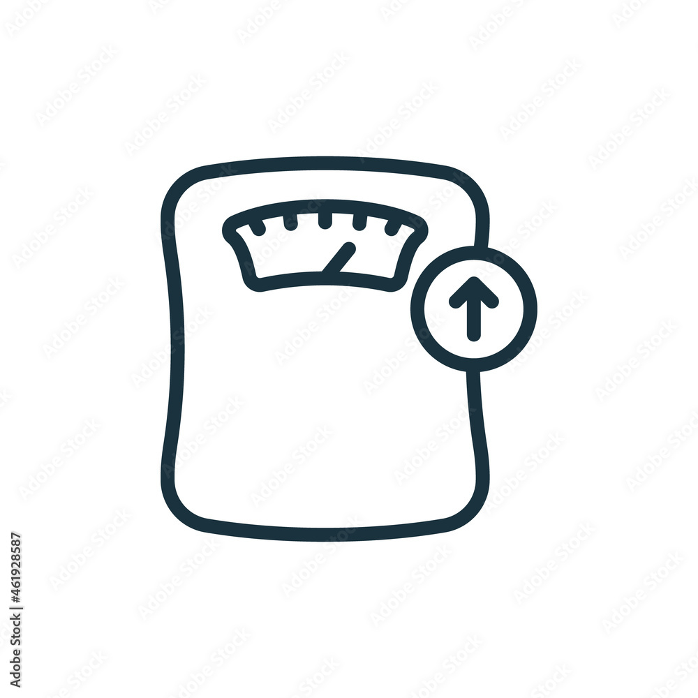 Weighing Machine Line Icon. Weight Gain Concept. Weight Control Concept ...