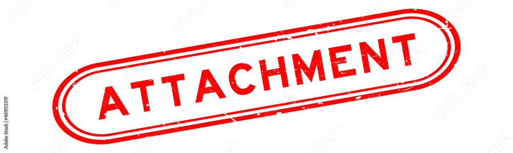 Grunge red attachment word rubber seal stamp on white background Stock ...