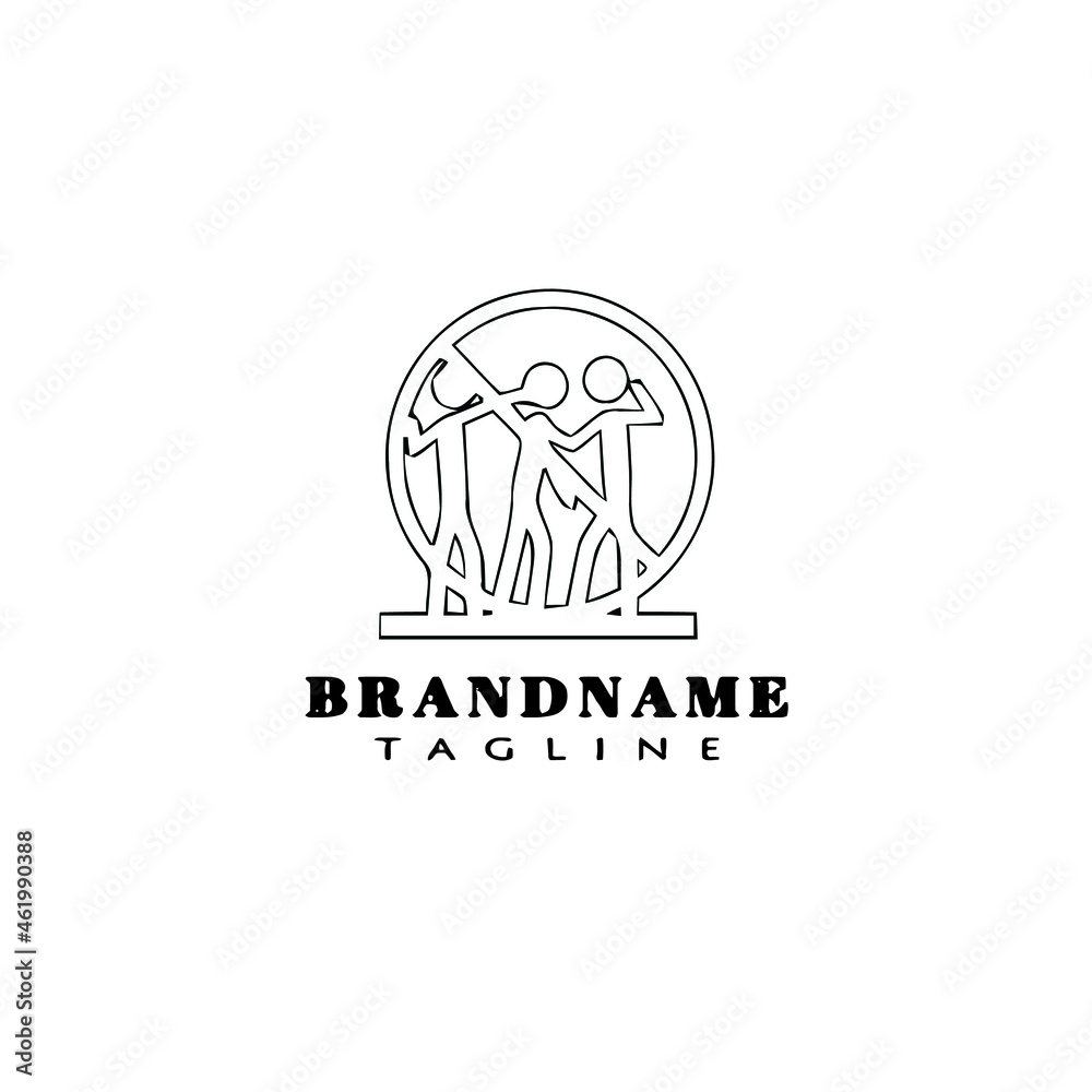 bullying logo cartoon icon template black isolated vector illustration ...