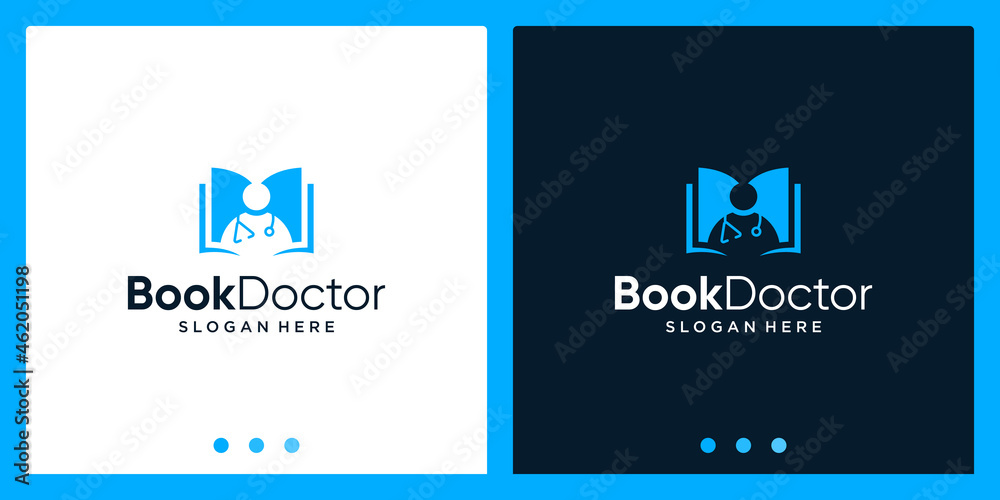 Open book logo design inspiration with doctor design logo. Premium ...