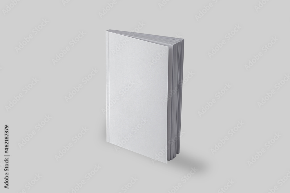Empty blank white book mock up isolated on a grey background. book in ...