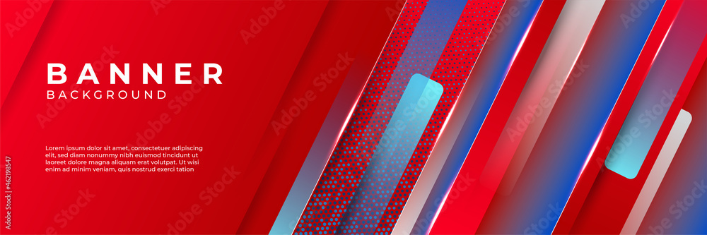 Modern red and blue abstract banner background. Technology banner ...