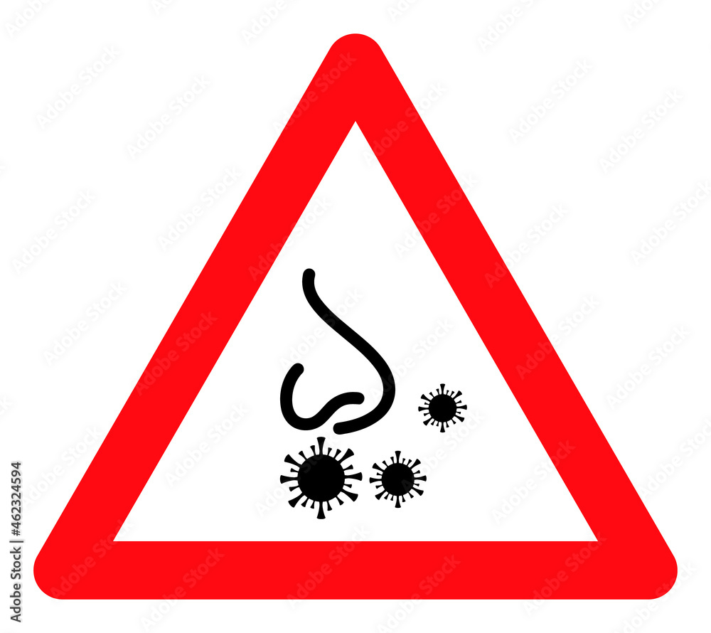 Nasal infection warning vector illustration. A flat illustration design ...