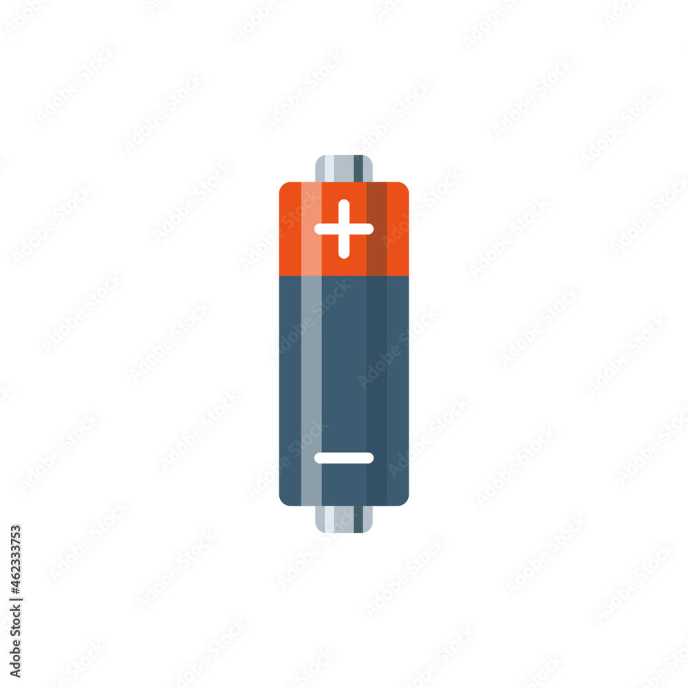 Ilustración de Stock Batería con signos más y menos. + y -. Icono de ...