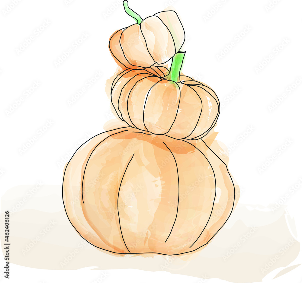 3 pumpkins stacked on top of each other. from the largest to the ...
