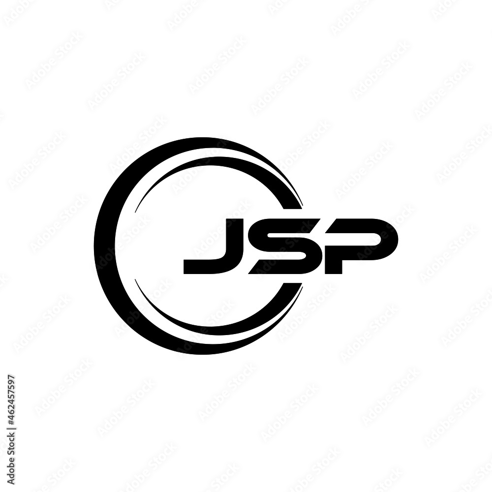 JSP letter logo design with white background in illustrator, vector ...