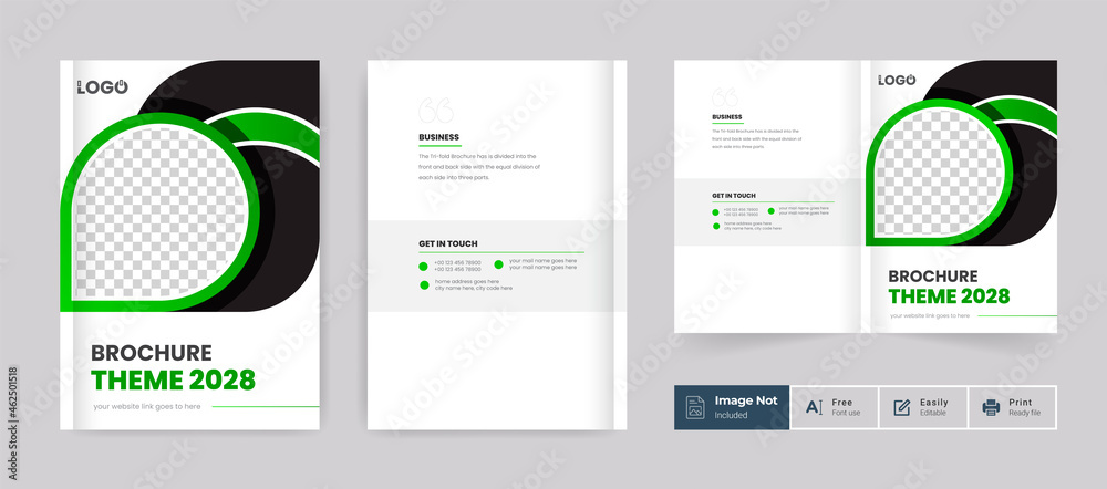 business brochure design template cover theme colorful and modern A4 ...