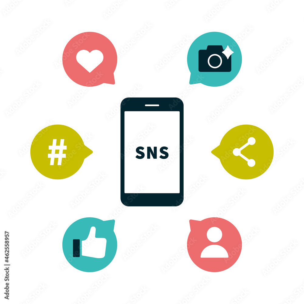 sns icon ソーシャルメディア アイコン の Stock ベクター | Adobe Stock