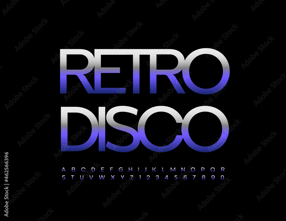 Vector stylish poster Super Disco. Cosmic style Alphabet Letters and ...