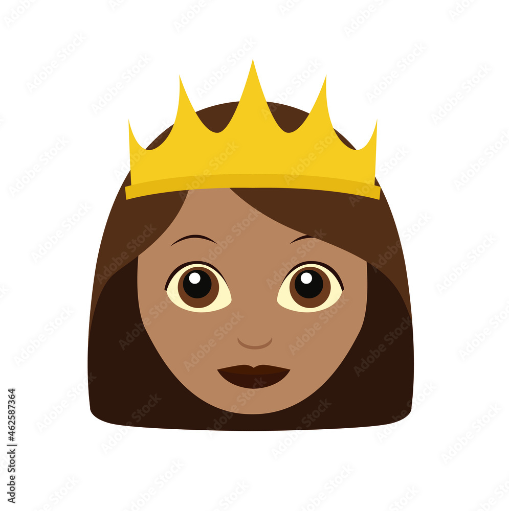 queen emoji face vector illustration Stock Vector | Adobe Stock