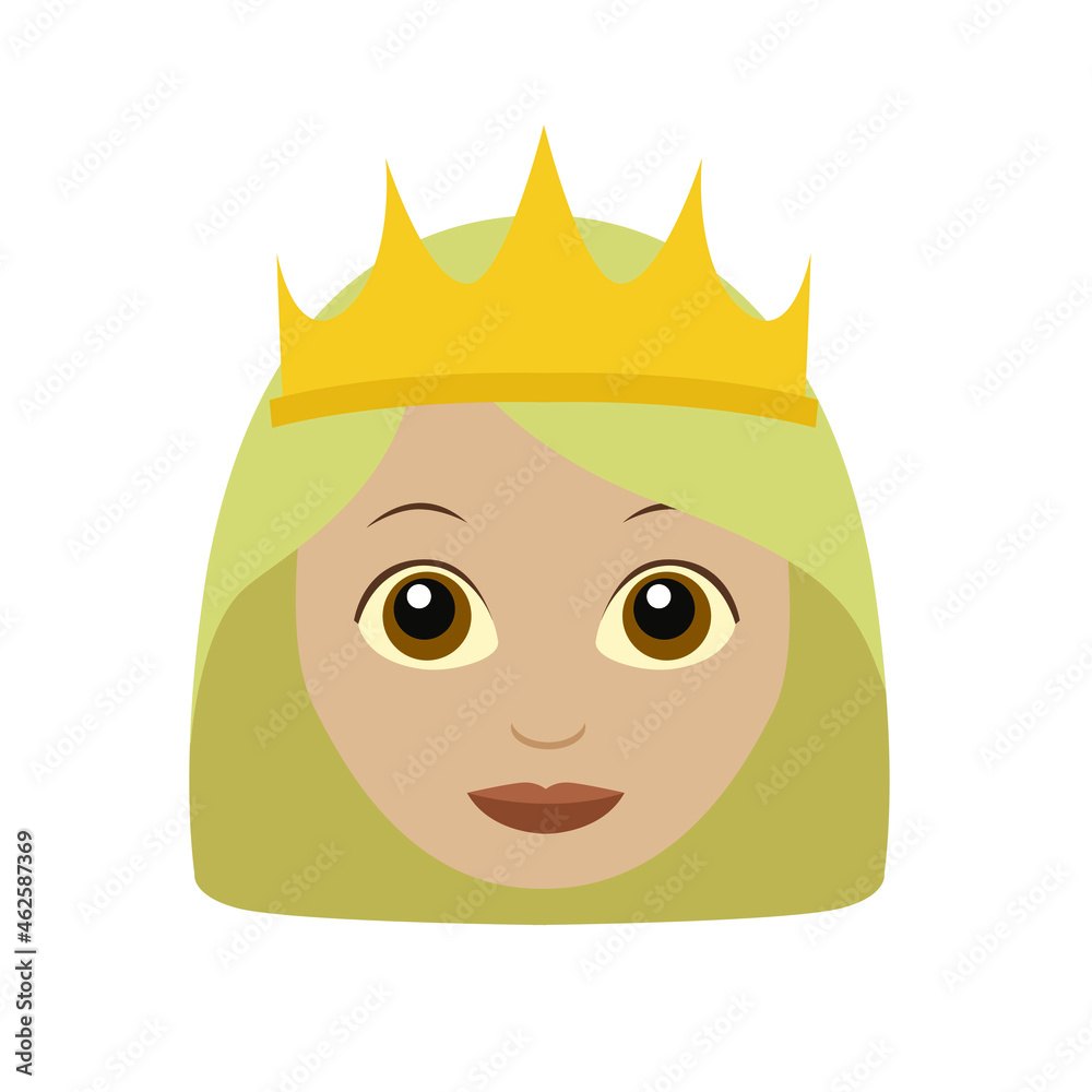 queen emoji face vector illustration Stock Vector | Adobe Stock