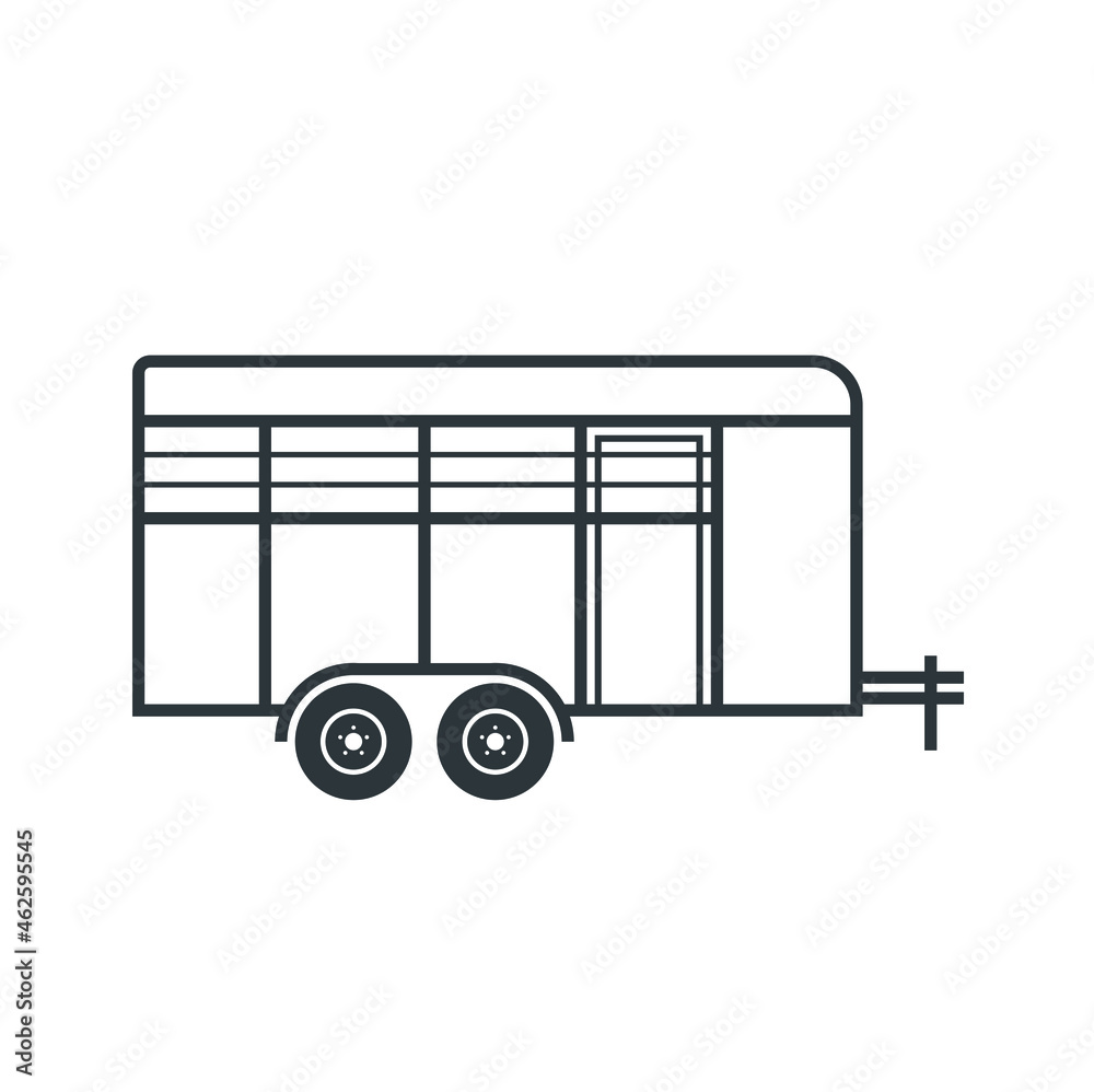 illustration of horse trailer, vector art. Stock Vector | Adobe Stock