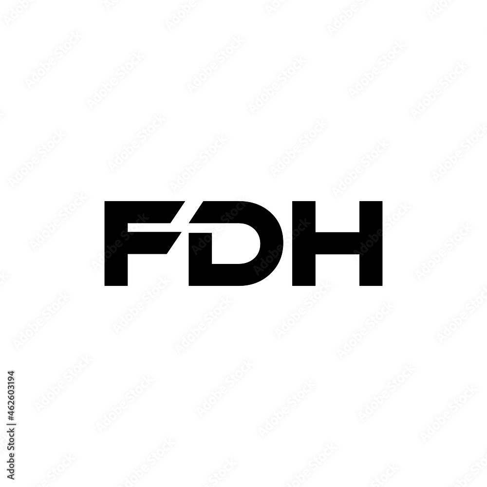 Stock-Vektorgrafik „FDH letter logo design with white background in ...
