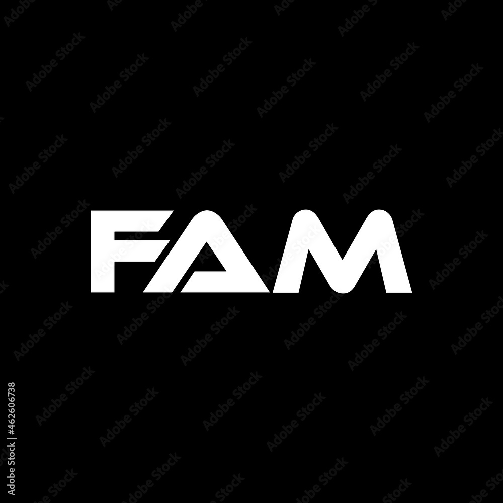 FAM letter logo design with black background in illustrator, vector ...