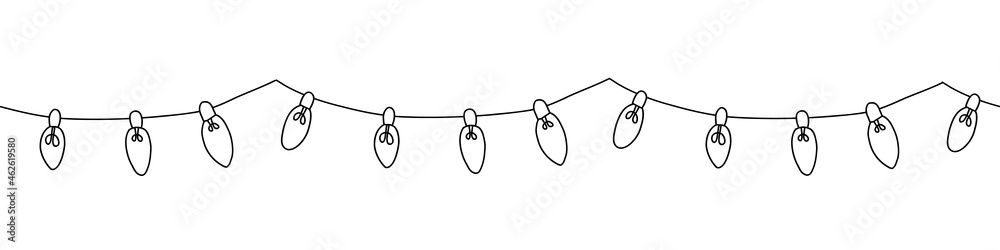 Christmas Lights Clipart Black And White