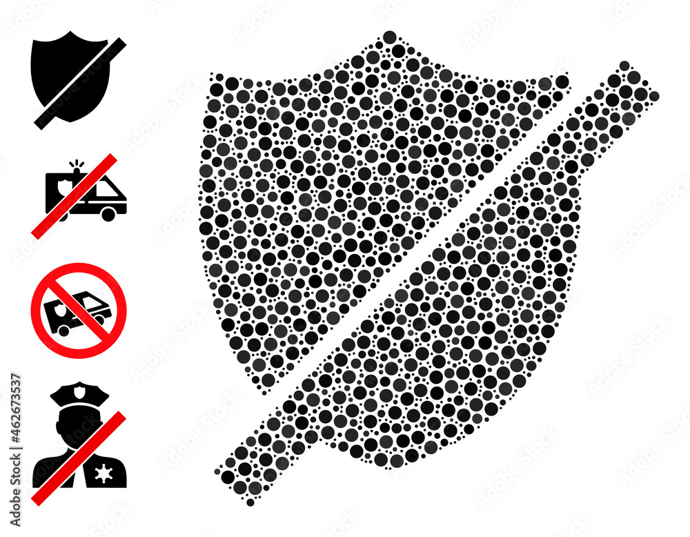 Vector de Stock Round dot mosaic stop shield. Vector collage is based ...