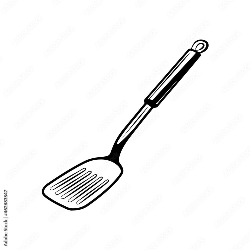 Black and White Skillet Vector Illustration Line Art Silhouette Design ...