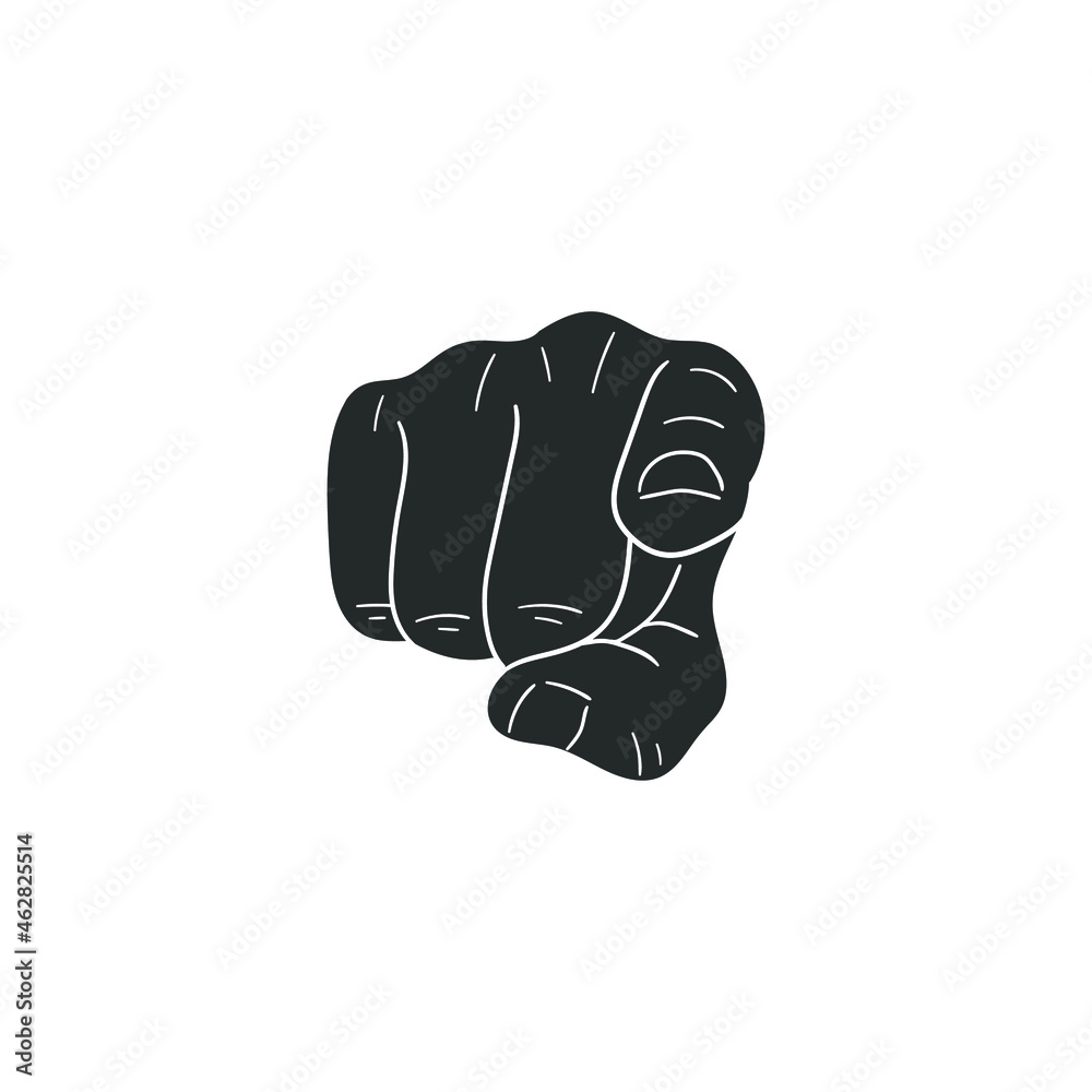 Finger Pointing Hand Icon Silhouette Illustration. Pointer Gesture ...