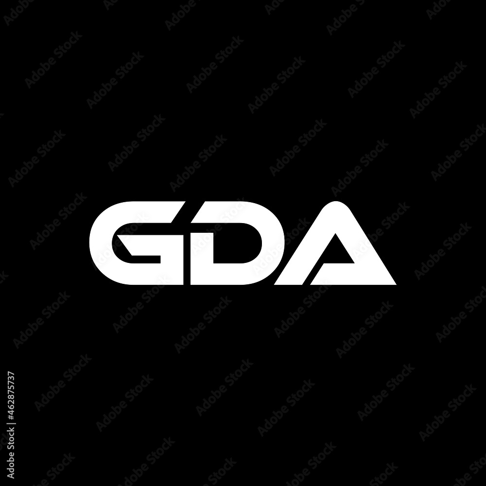 GDA letter logo design with black background in illustrator, vector ...