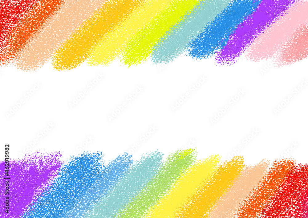 Rainbow spectrum crayon scribble doodle stripe sketches pastel color ...