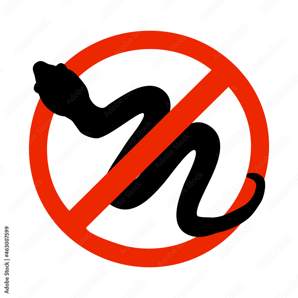 Carefully snakes sign isolated on white background. Warning sign of ...