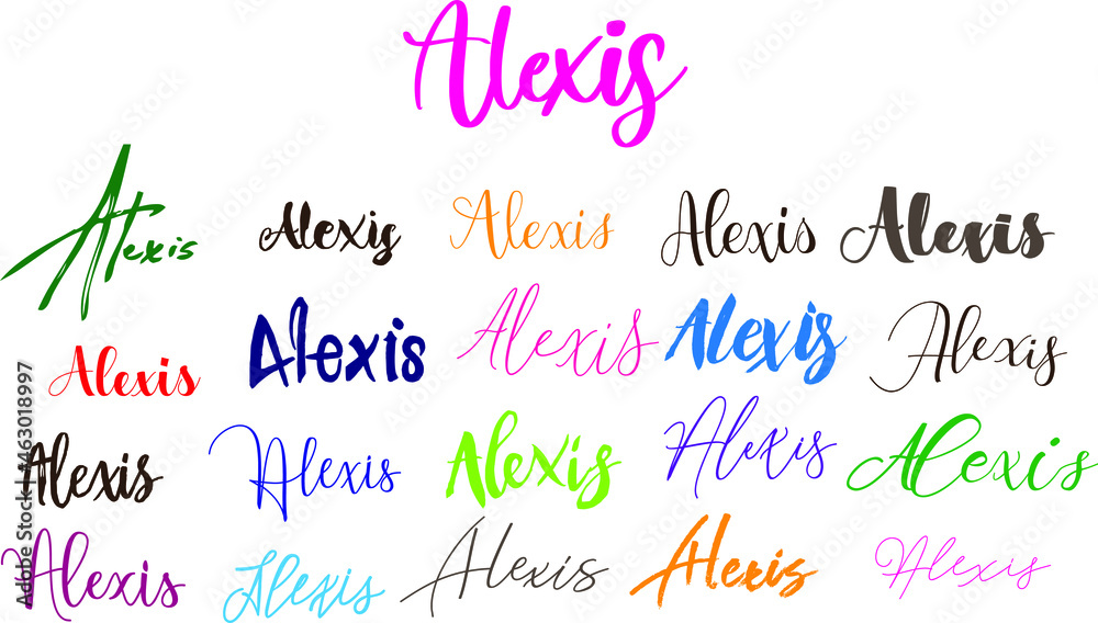Alexis Baby Girl Name in Multiple Font Styles Typography Text Stock ...
