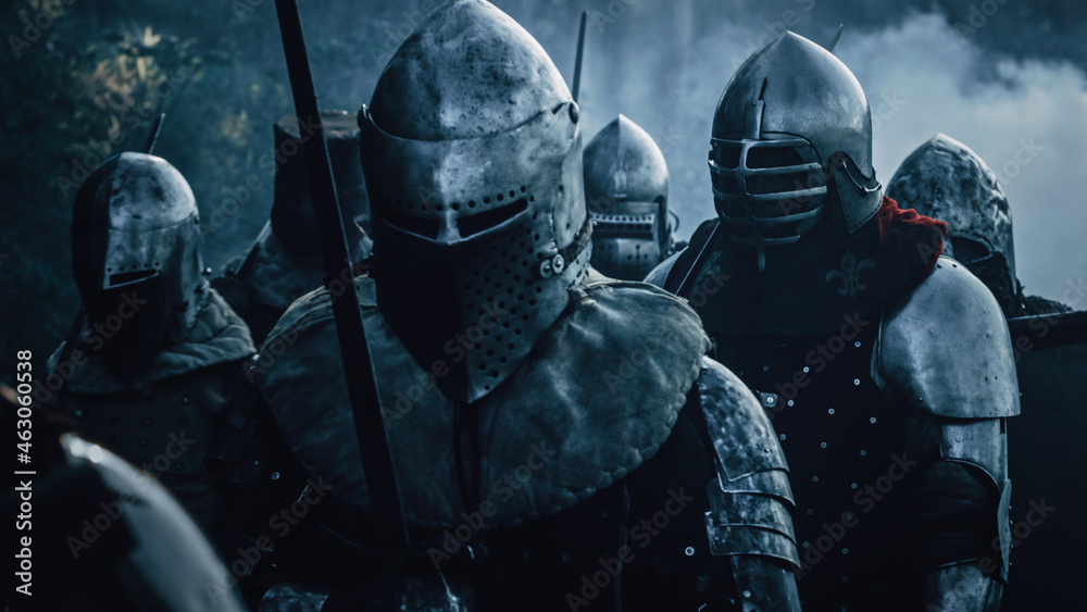 Epic Invading Army of Medieval Soldiers Marching on Battlefield ...