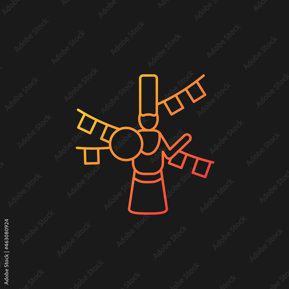 Losar celebration gradient vector icon for dark theme. Tibetan New year ...