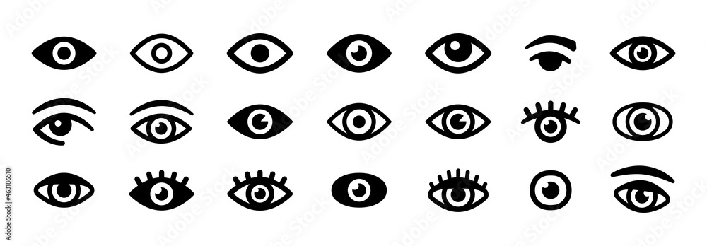 Eye icon set. Eyesight symbol. Simple eye collection. Stock Vector ...