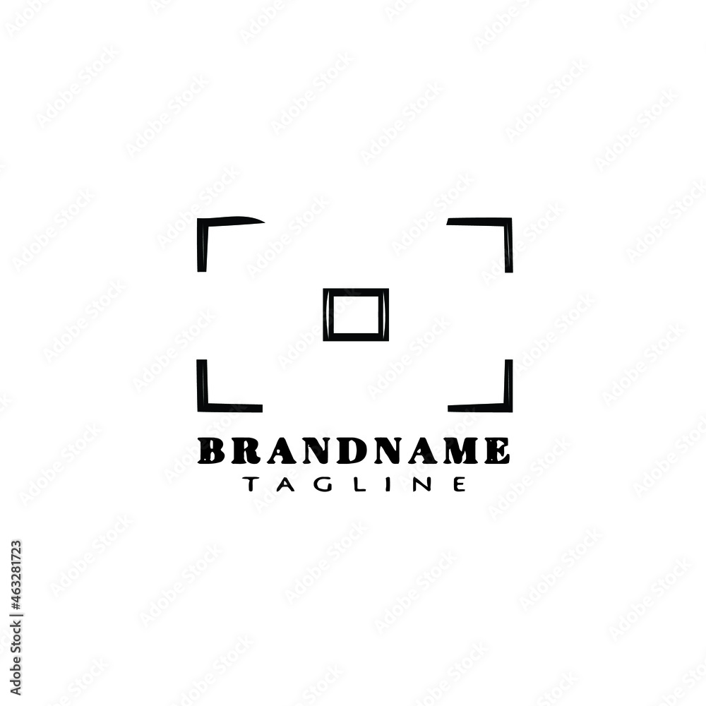 camera viewfinder logo cartoon design template icon black vector Stock ...