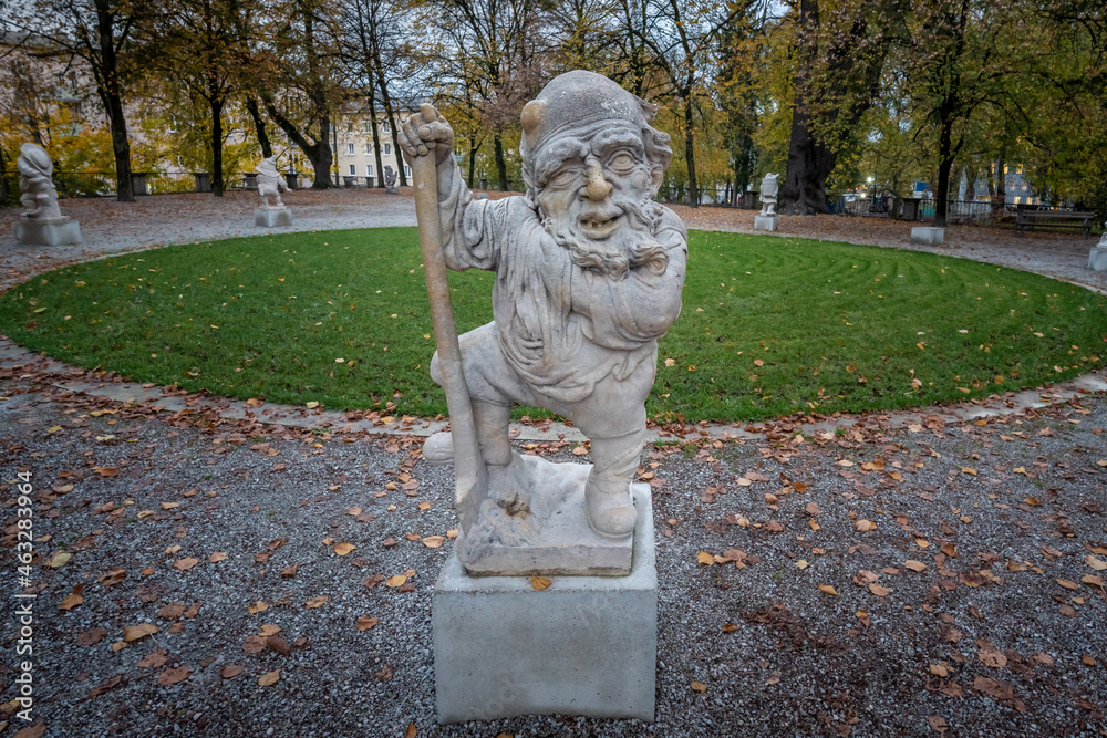 Dwarf Garden (Zwergerlgarten) - Dwarf with axe representing month of ...