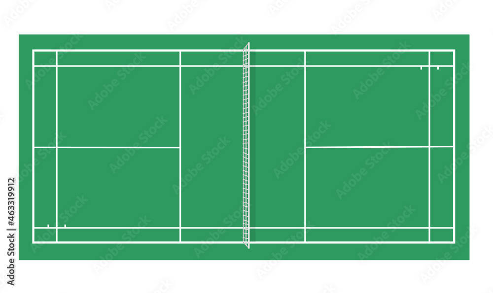 badminton court sports field template top view Stock Vector | Adobe Stock