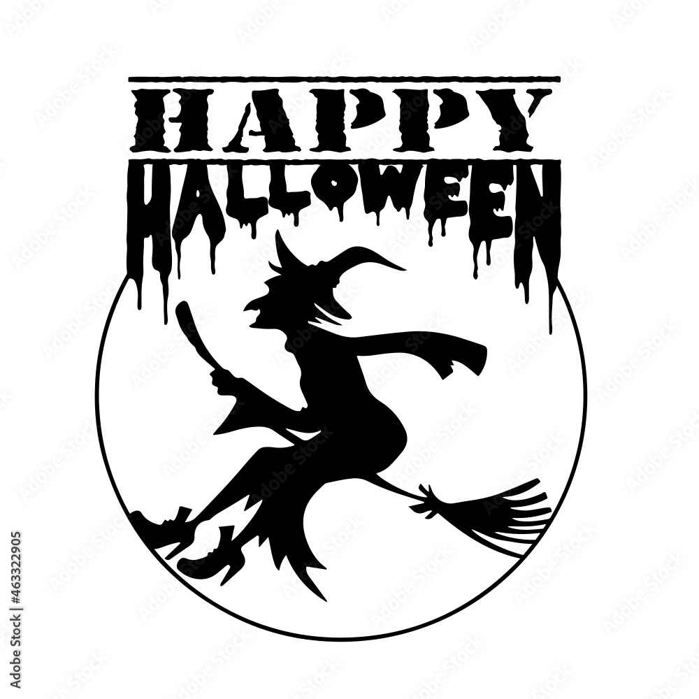 Halloween Logo #2 Scary Monster Demon Creepy Line Art Silhouette Design ...