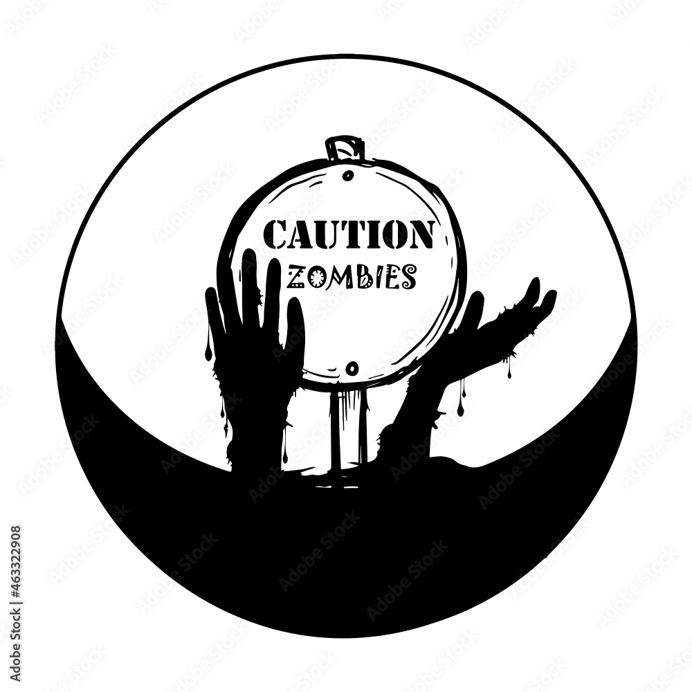 Halloween Logo #1 Scary Monster Demon Creepy Line Art Silhouette Design ...