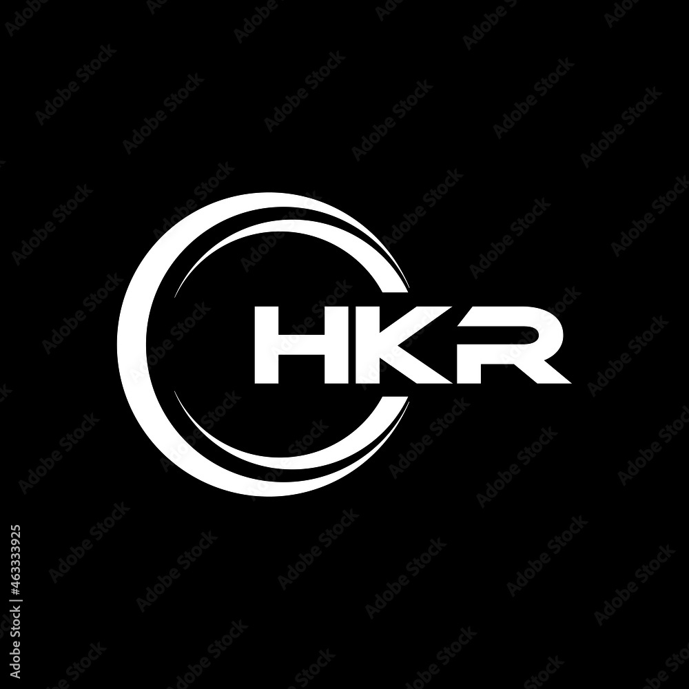 HKR letter logo design with black background in illustrator, vector ...