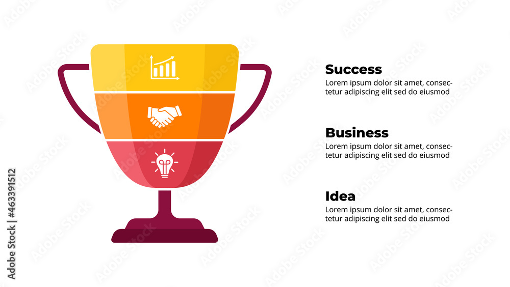 Winner cup. Success infographic. Presentation slide template. Diagram ...