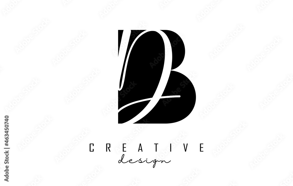 Letters BD b d Logo with a minimalist design. Letters B and D with ...