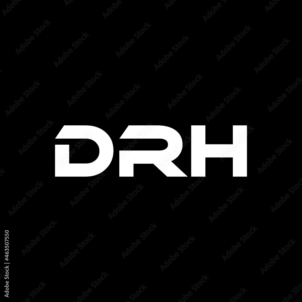 DRH letter logo design with black background in illustrator, vector ...