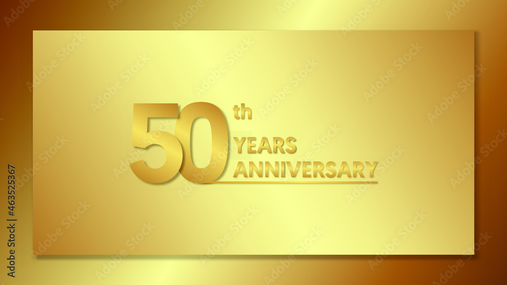 50th Anniversary, anniversary celebration vector design with gold color ...
