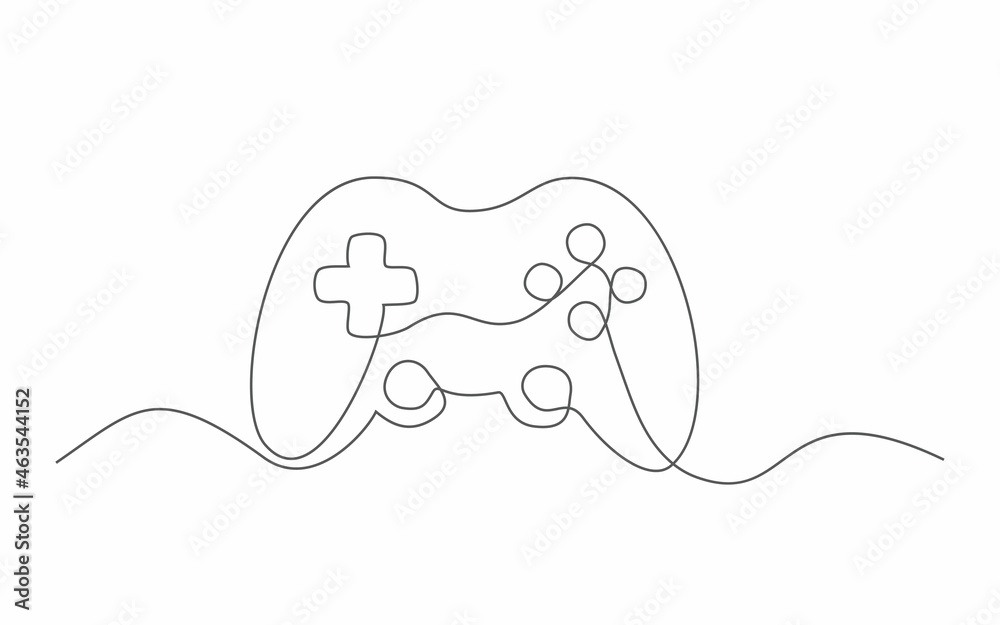 Game controller. One line drawing. Vector game controller in line style ...