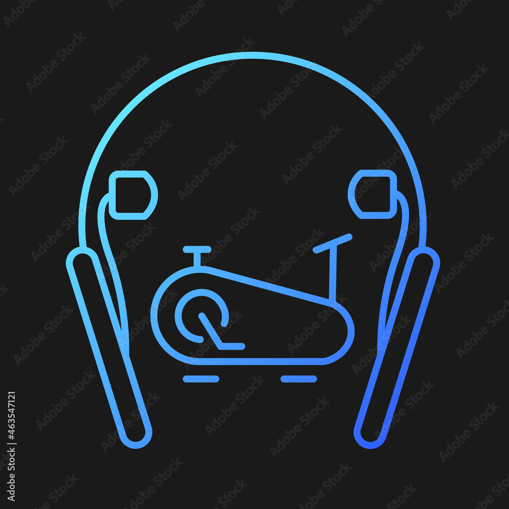 In ear neckband headphones gradient vector icon for dark theme ...
