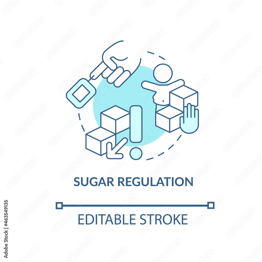 Sugar regulation concept icon. ADHD diet abstract idea thin line ...